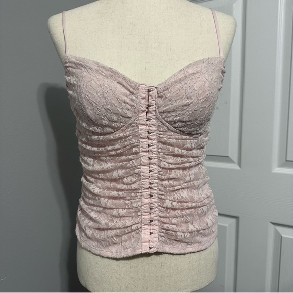 Moa Moa | Tops | Y2k Moa Moa Baby Pink Lace Corset Cami Top Size Xl ...